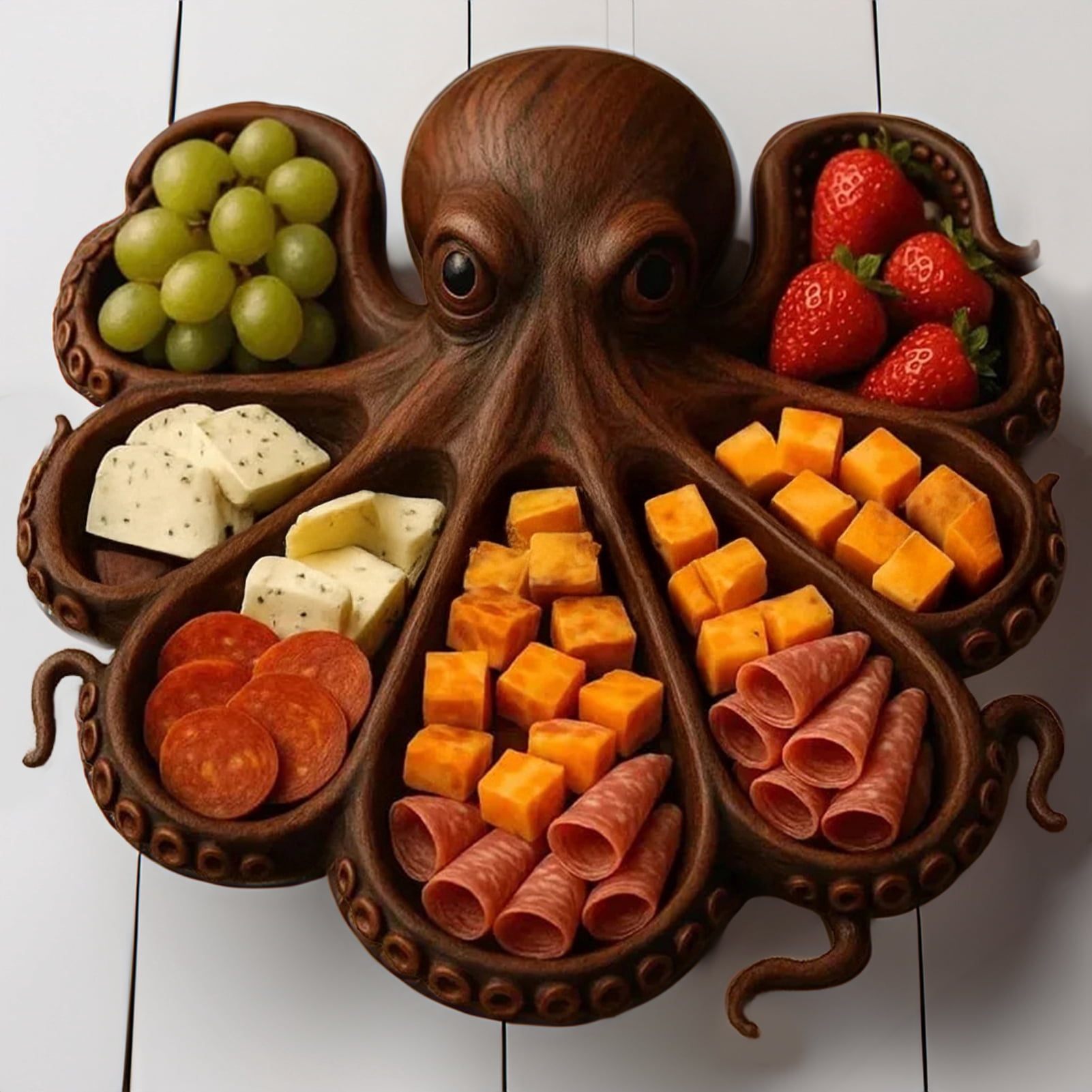 Leadrop Octopus Charcuterie Platter with Fork Ocean Themed Cheese Board ...