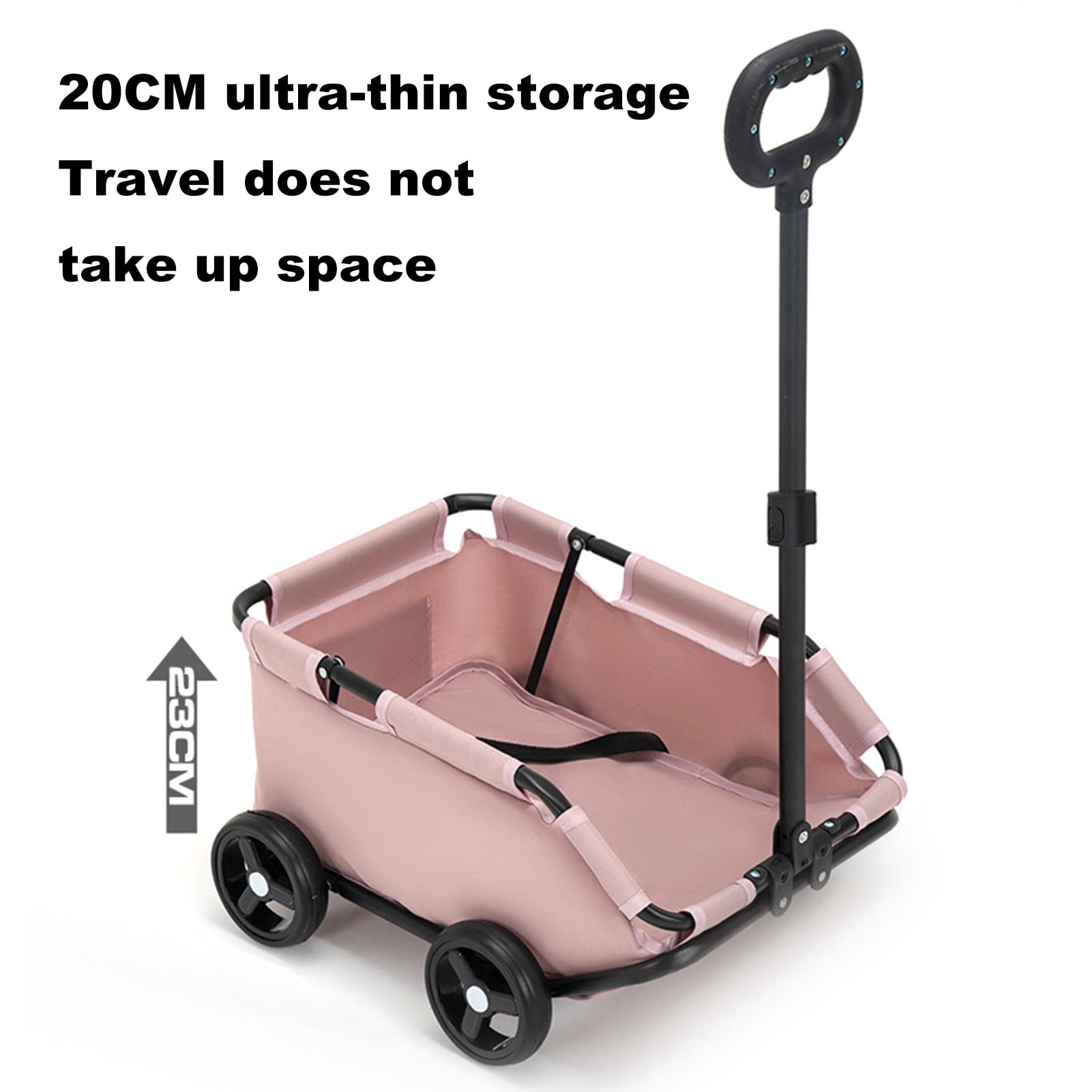 Leadrop Pet Trolley, Portable Pet Cart with 360° Rotating Pull Rod and ...