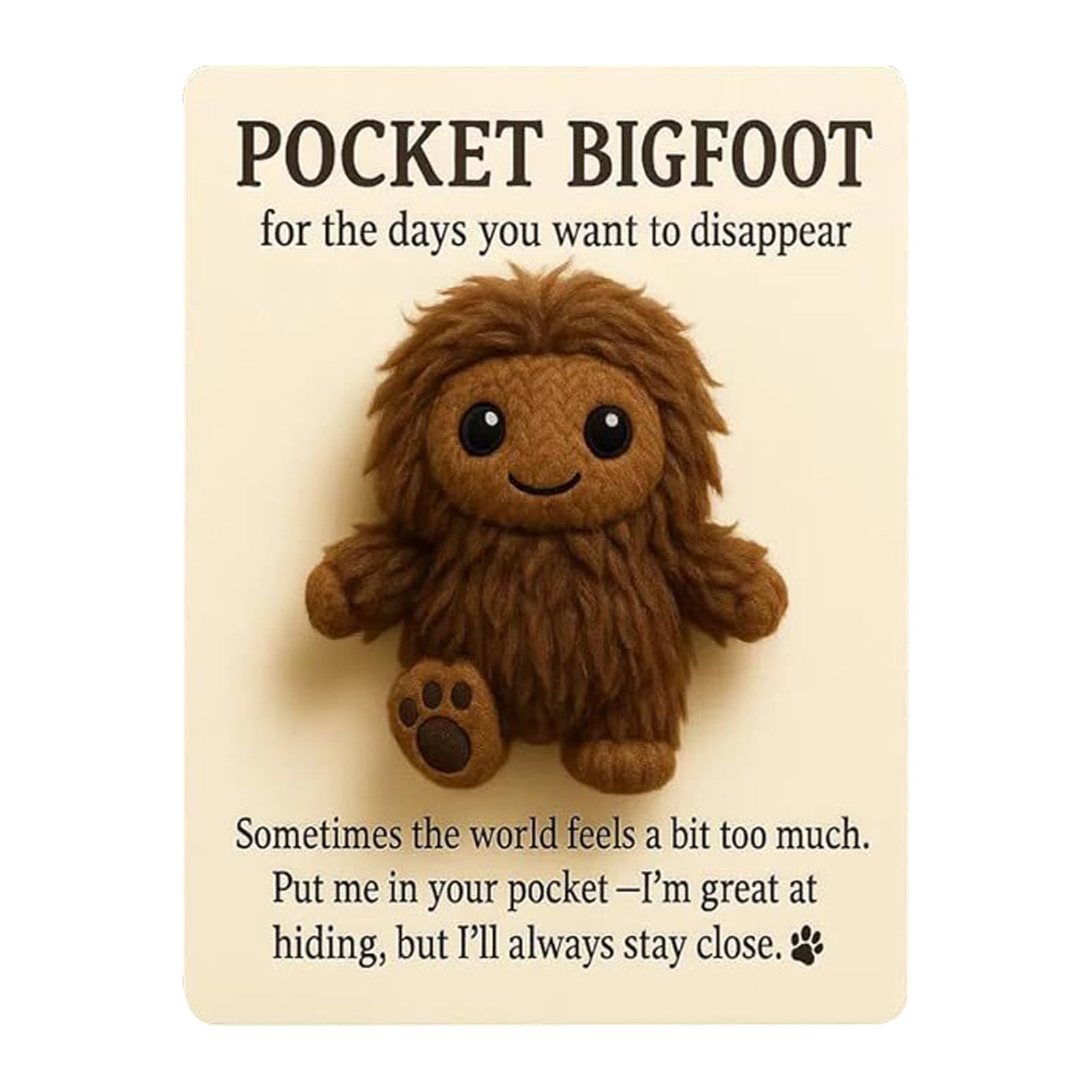Leadrop Pocket Sasquatch Plush Doll Emotional Support Stuffed Mini ...