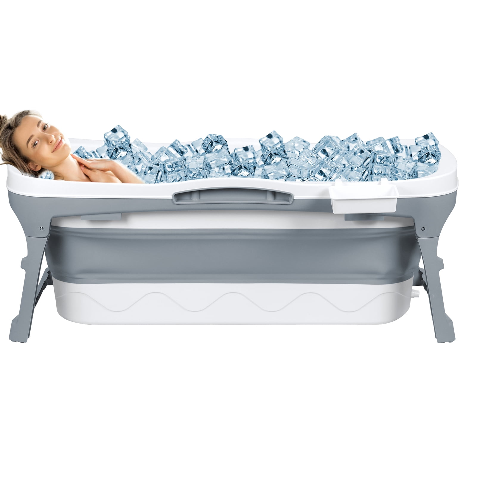 Leadrop Portable Foldable Bathtub 56 Inch Collapsible Bathtub for ...
