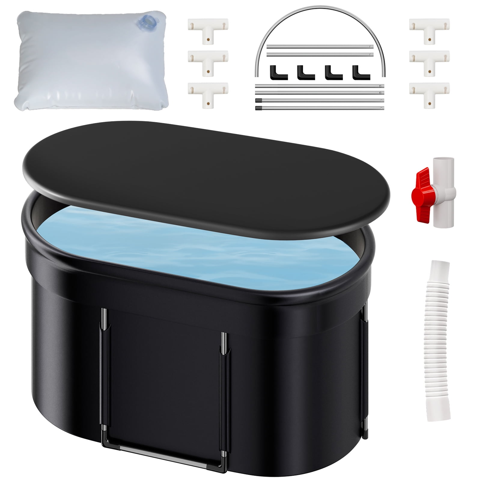 Leadrop Portable Ice Bathtub, 47" Oval Ice Foldable Bath Tub with ...