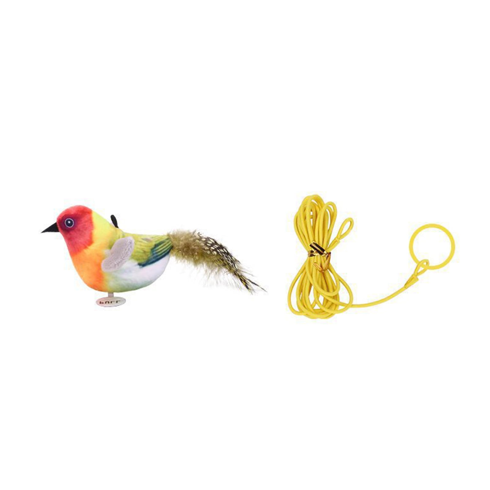 Leadrop Realistic Bird Sound Cat Toy with Plush Feather Teasing ...
