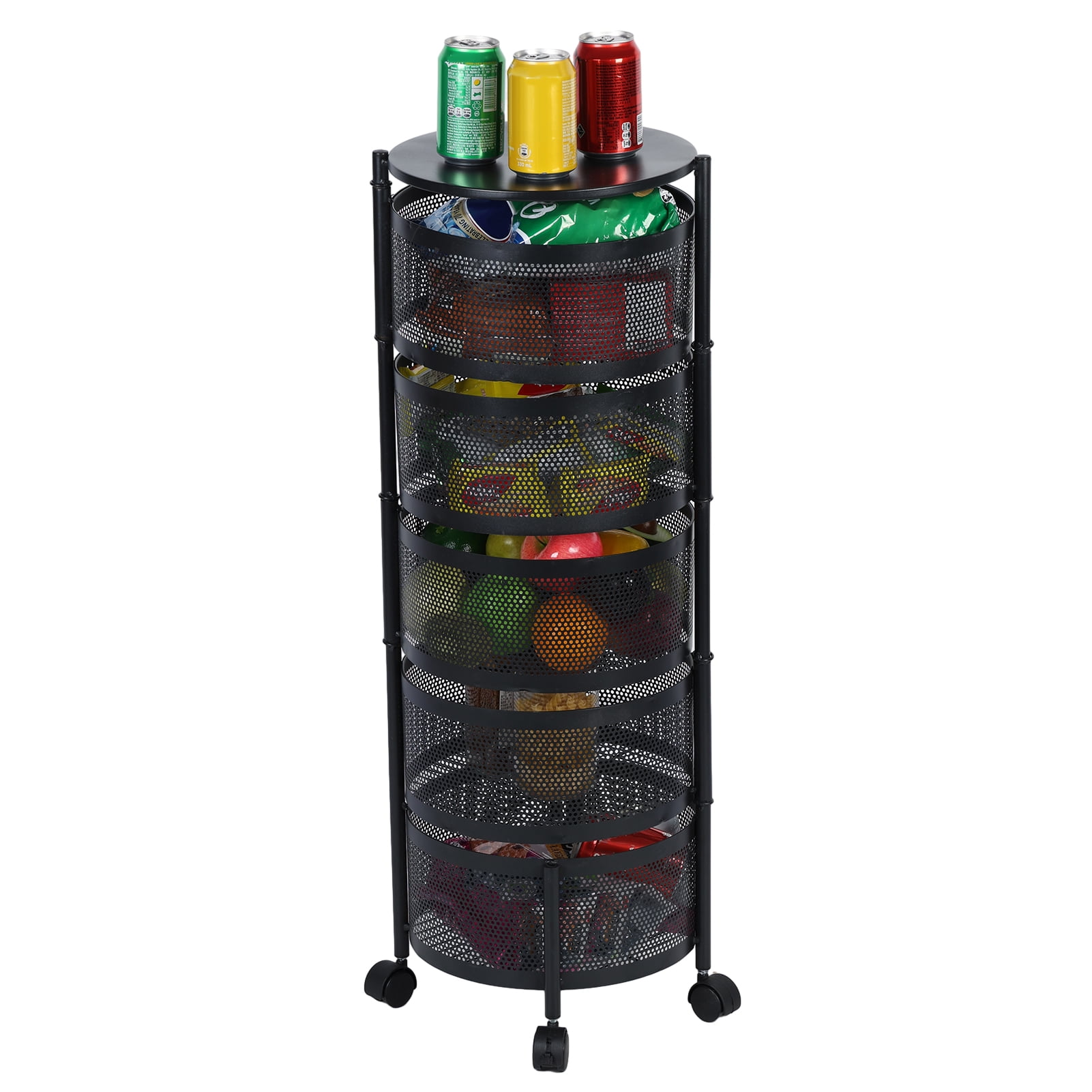 Leadrop Rotating Storage Shelf 5 Tier Kitchen Storage Rack with 360 ...