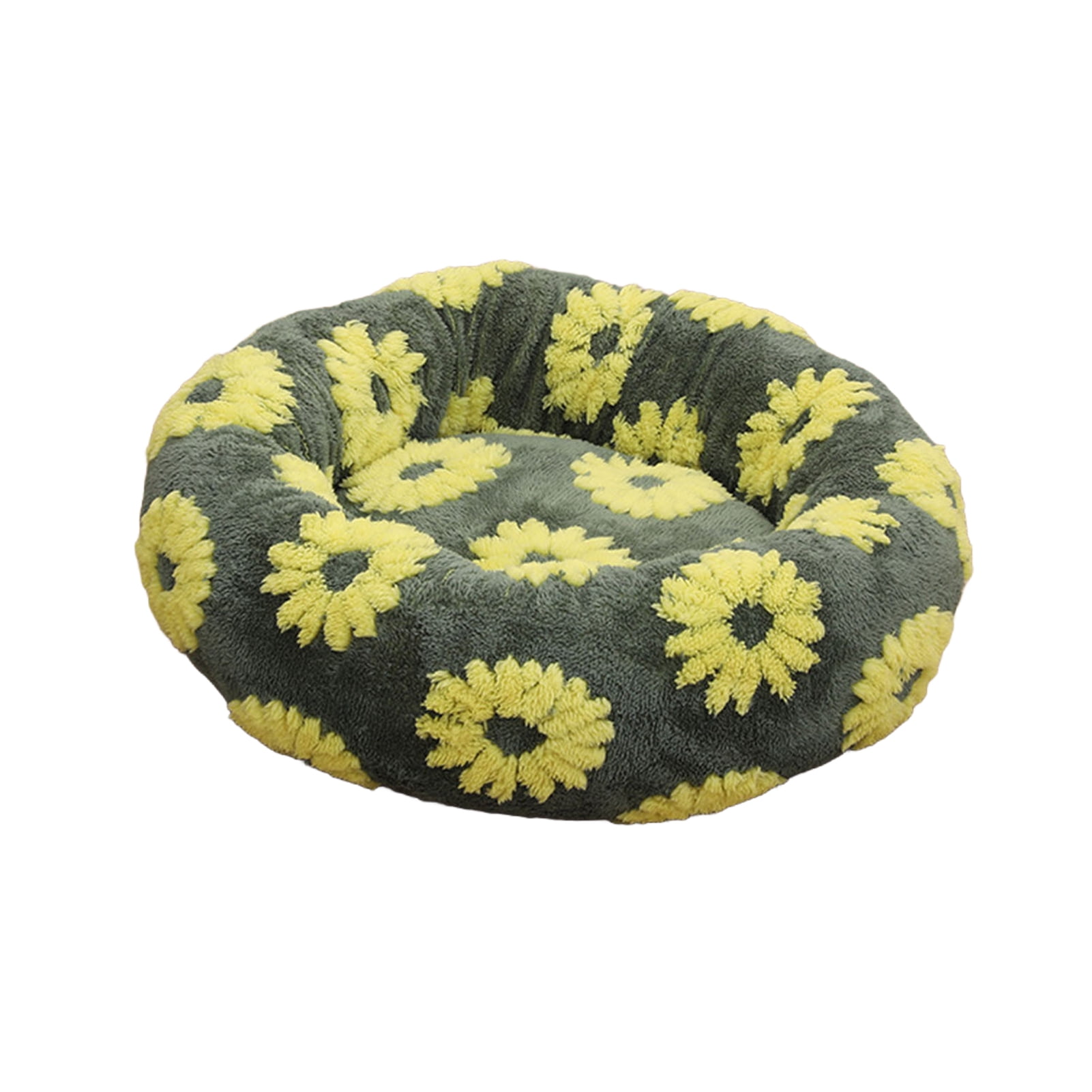 Leadrop Round Donut Cat Nest Anti-slip Pet Cozy Bed Plush Soft Cat ...