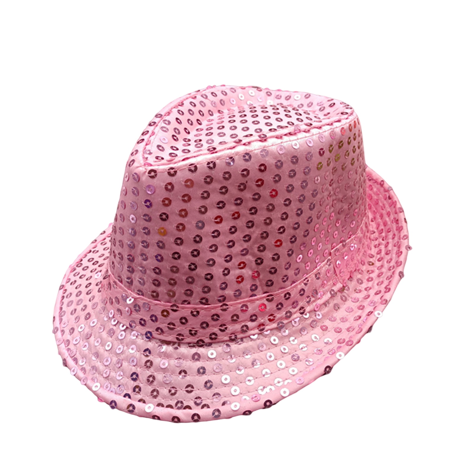 Leadrop Shining Short Brim Hemming Jazz Hat Adult Kids Sequins ...