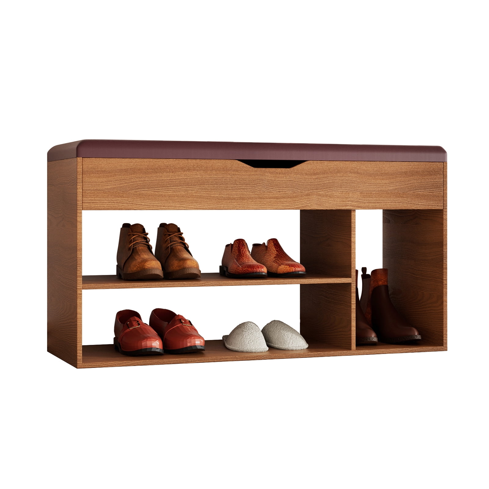 Leadrop Shoe Bench, Lift Top Shoe Storage Bench, Entryway Bench with ...