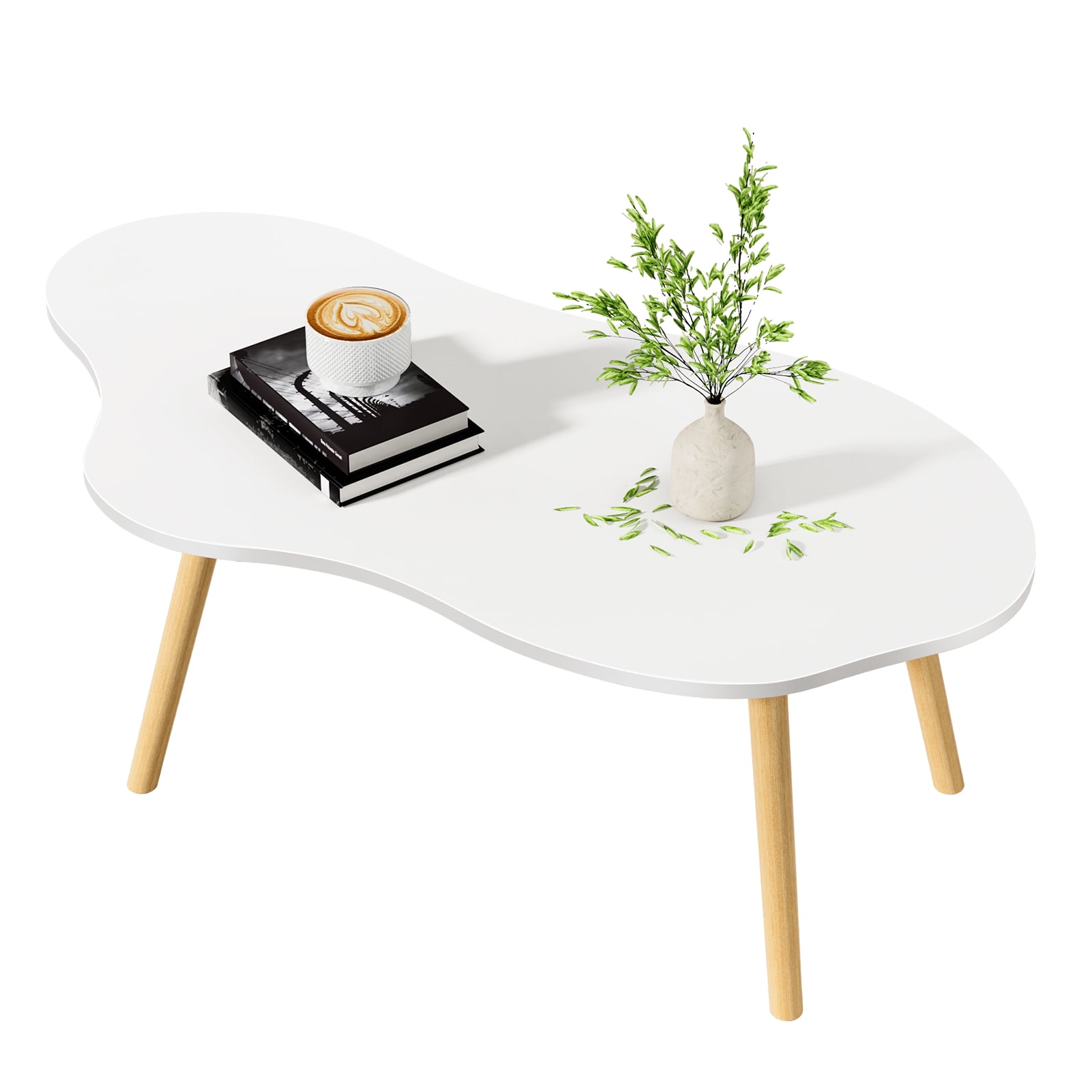 Leadrop Small Coffee Table Cute Coffee Table with Cloud Shape Mid ...