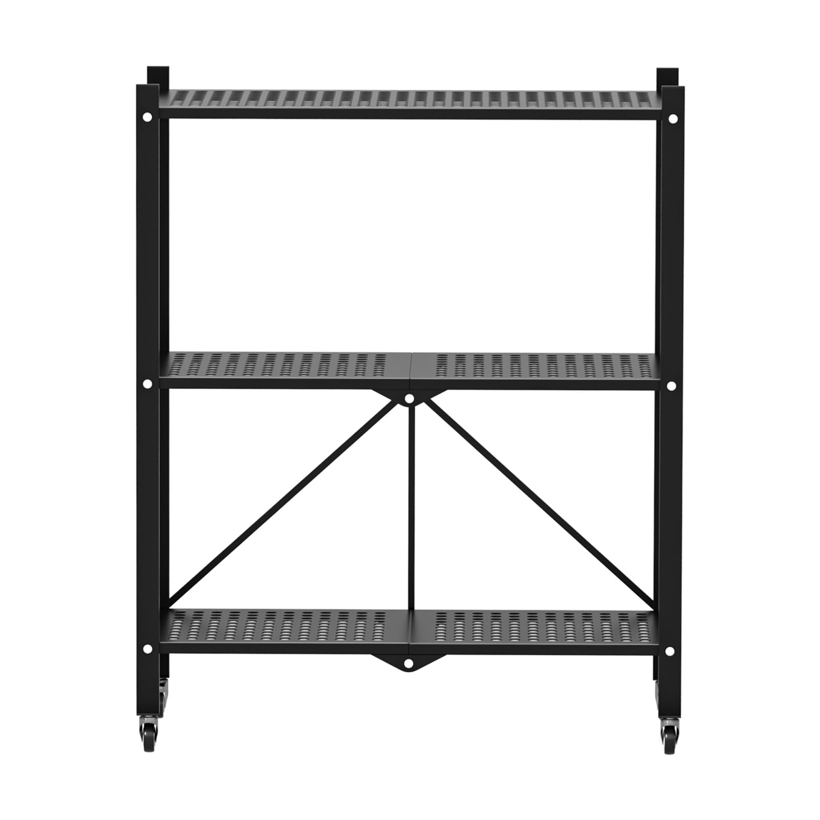 Leadrop Storage Shelves with Wheels 5-Tier Foldable Bookshelf with ...