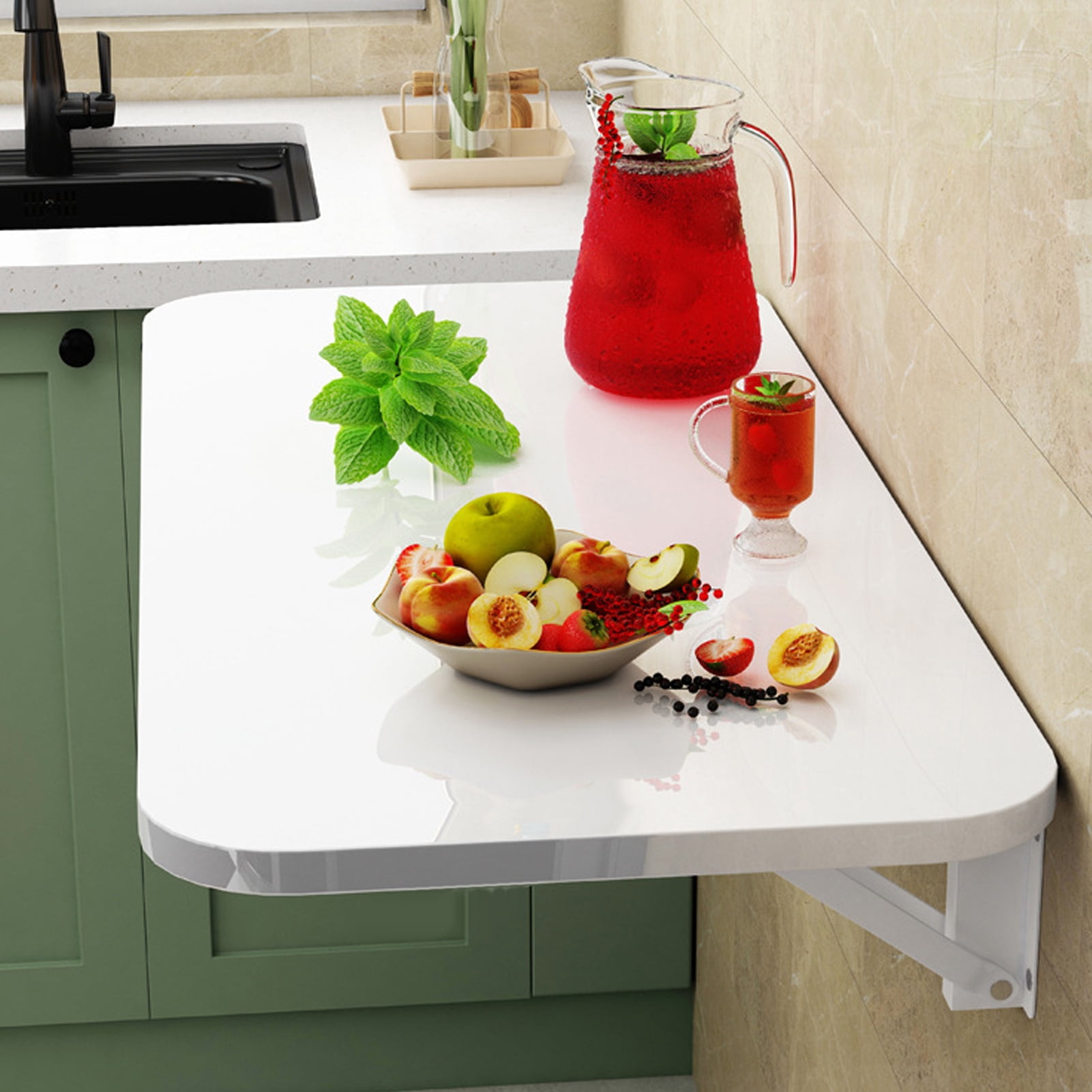 Leadrop Wall Mounted Folding Table Space-Saving Wall-Mounted Fold-Down ...