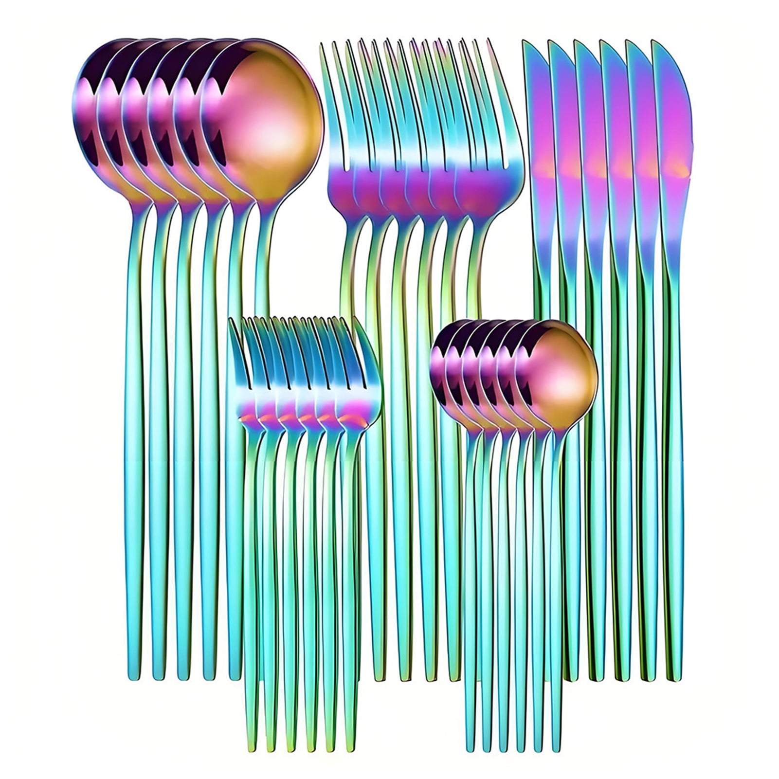 Leadrop Western Restaurant Cutter Fork And Spoon Set Stainless Steel ...