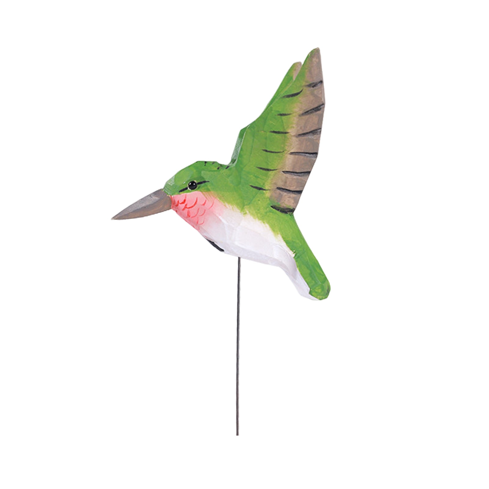 Leadrop Wood Carving Hummingbird Ornament with Tree Stump/Bell ...