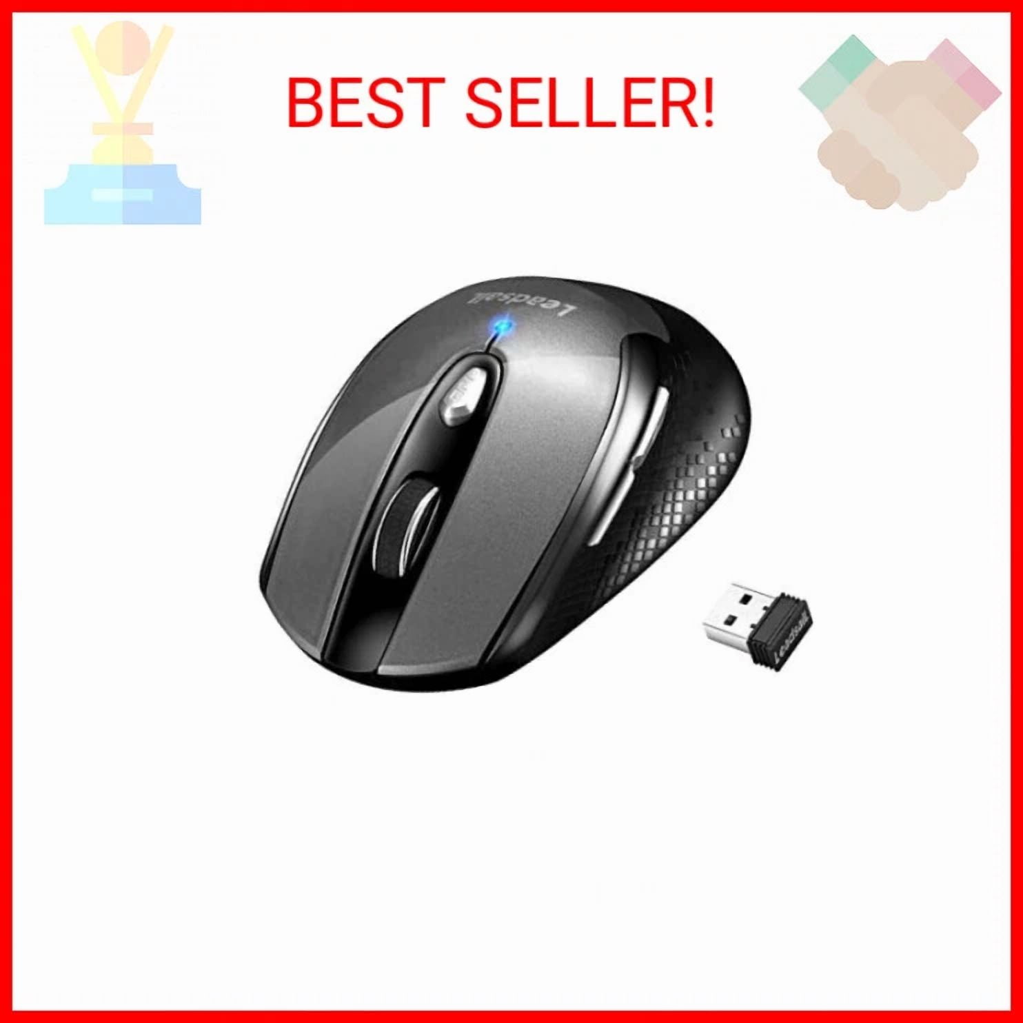 Leadsail Wireless Computer Mouse, 2.4G Portable Slim Cordless Mouse ...
