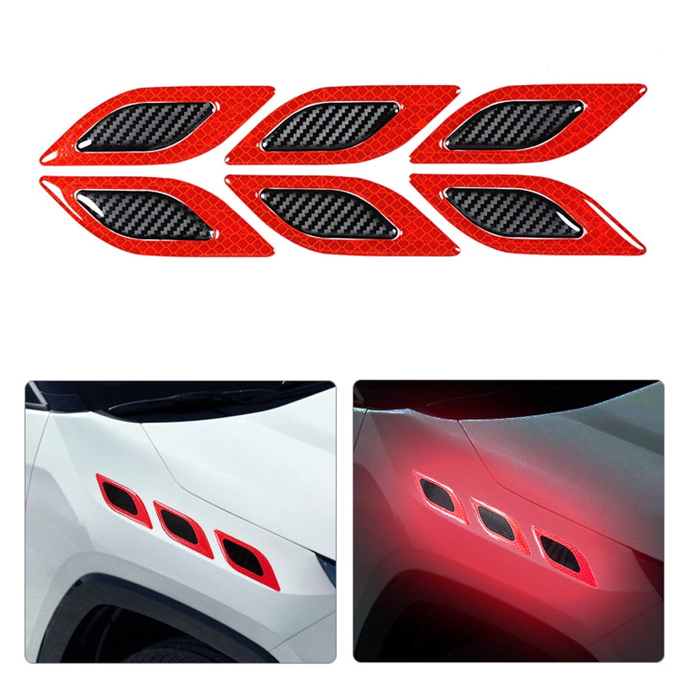 Leadwolf 6pc Reflective Stripe Stickers for Car Fender Hood Bumper ...