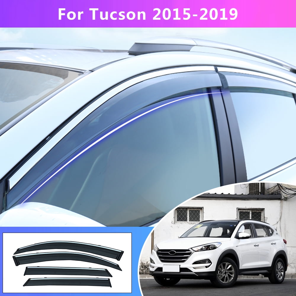 Leadwolf For Hyundai Tucson 2015 2016 2017 Car Door Window Visors Awnings Sunny Rain Protector ...