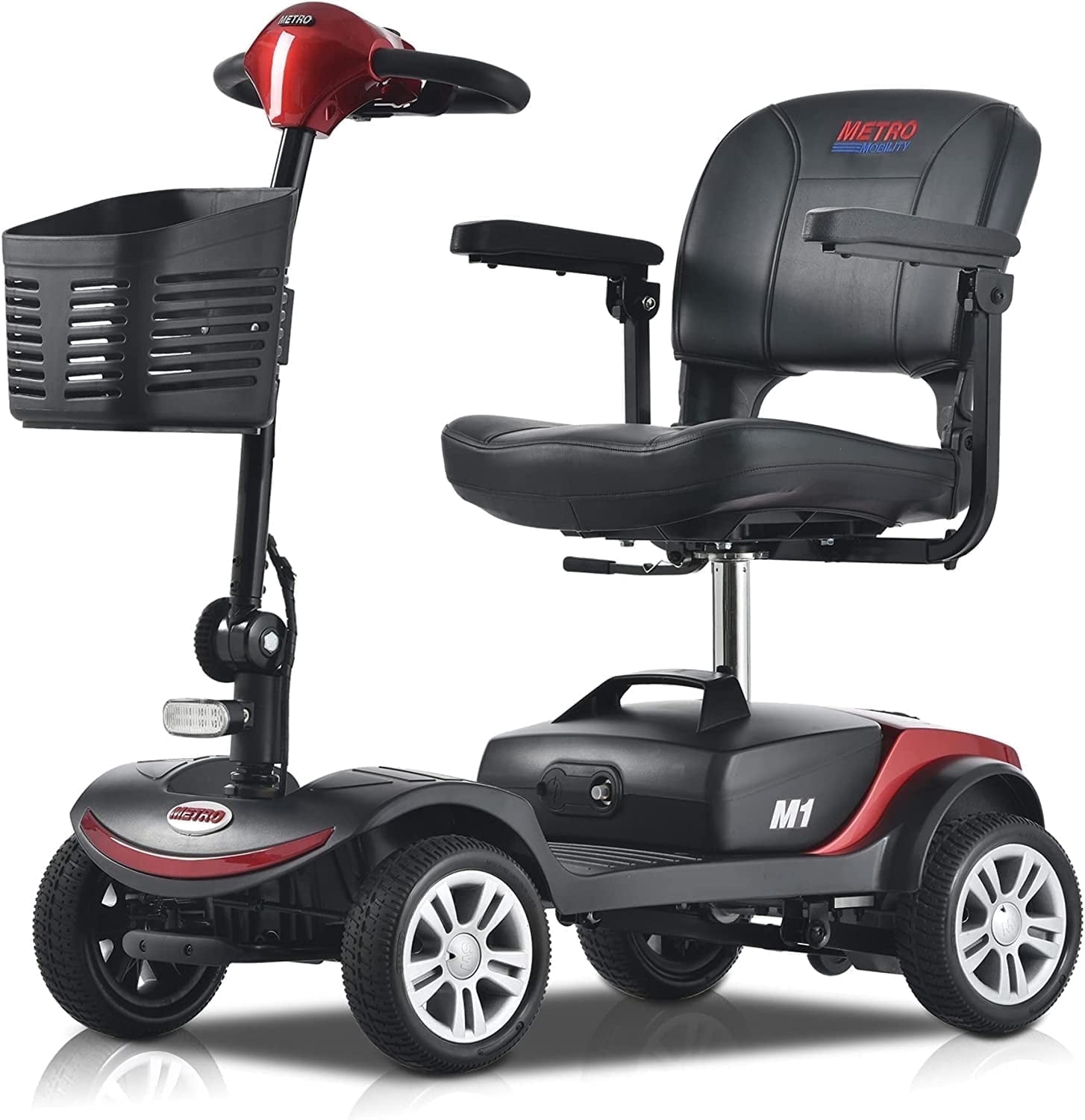 Leadzm 4-Wheel Mobility Scooter with Storage Bins & Adjustable Seats ...