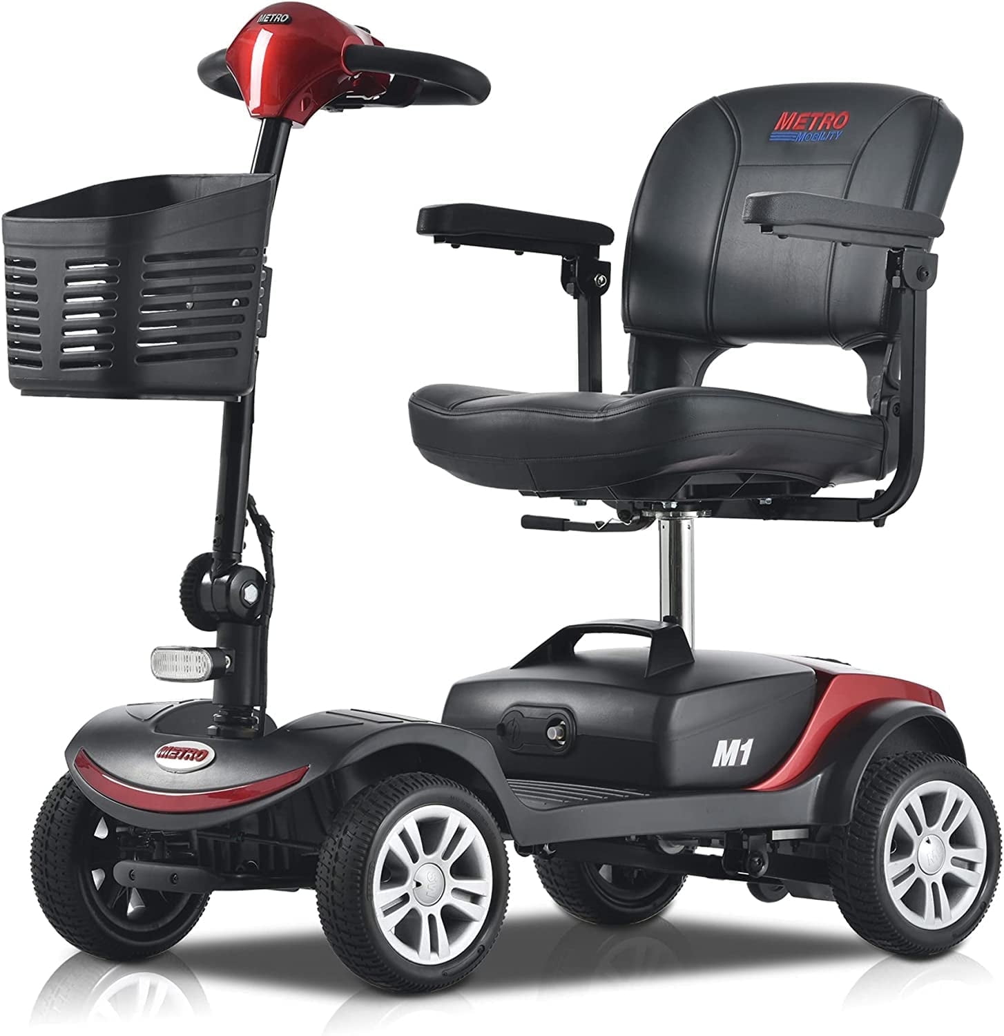 Leadzm 4-Wheel Mobility Scooter with Storage Bins & Adjustable Seats ...