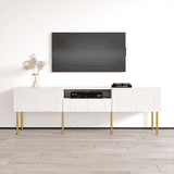 Leaf 01 TV Stand for TVs up to 80", Mid-Century Modern High Gloss 71 ...