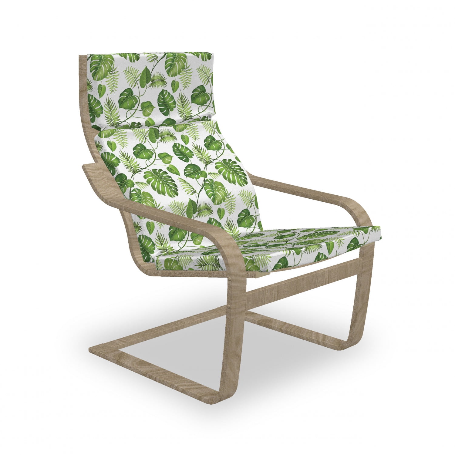Leaf Armchair Pad and Slipcover, Brazilian Rainforest Foliage Nature ...