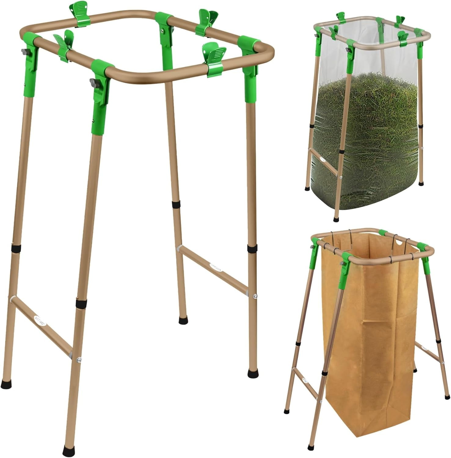 Leaf Bag Holder, for 33-55 Gallon Plastic & Paper Bags, No Tools Needed ...