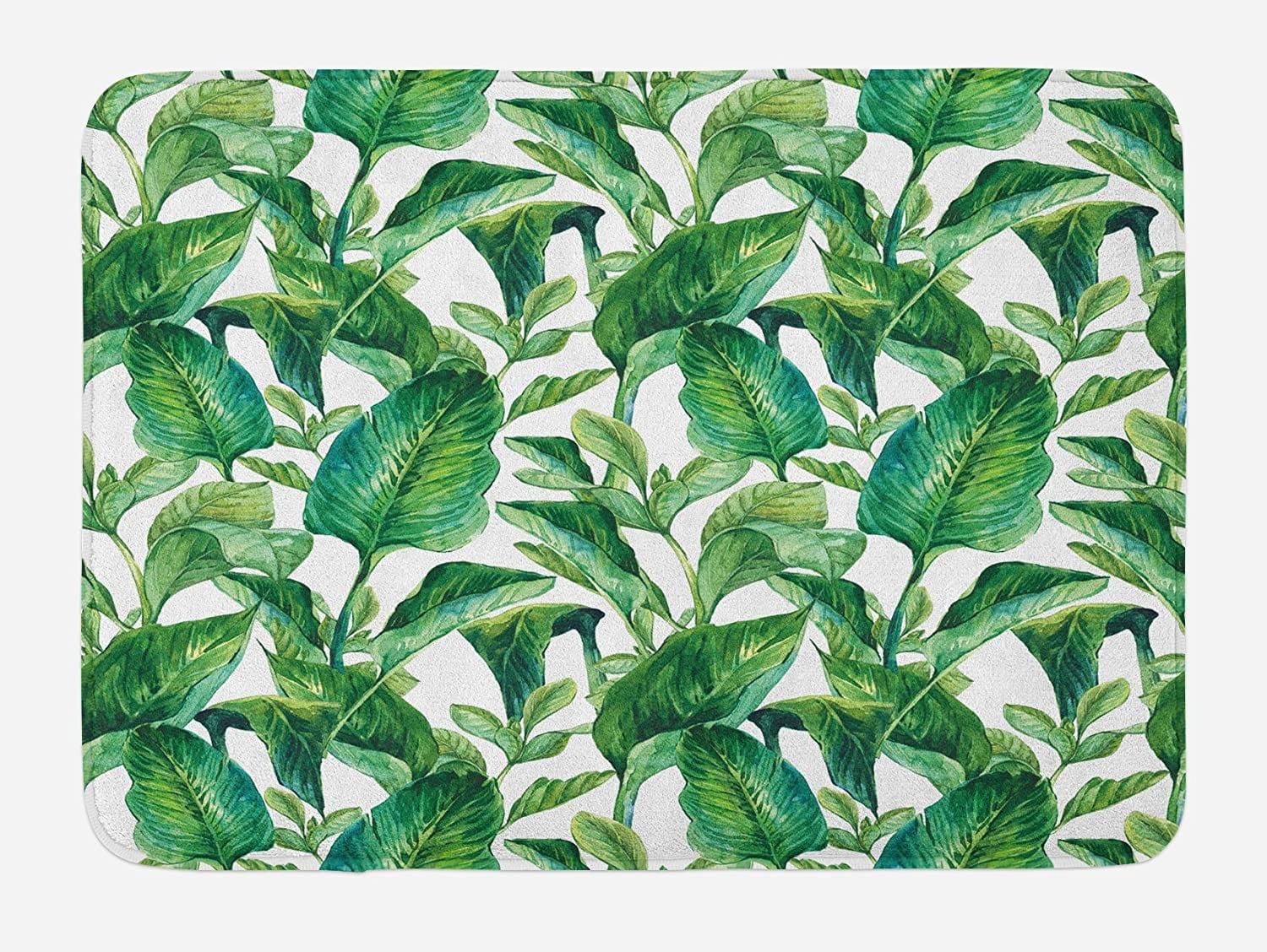 Leaf Bath Mat, Romantic Holiday Island Hawaiian Banana Trees ...