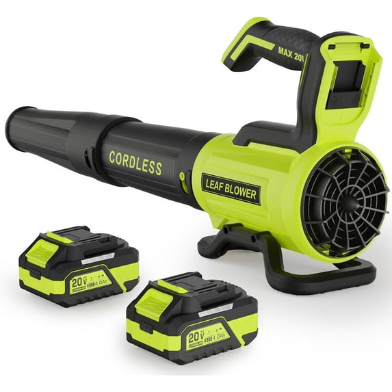 Leaf Blower Cordless with 2× 4.0Ah Batteries and Charr, 560CFM & 180MPH ...