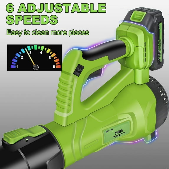 Leaf Blower Cordless with 2 Batteries and Fast Charger, 6 Speed Mode ...