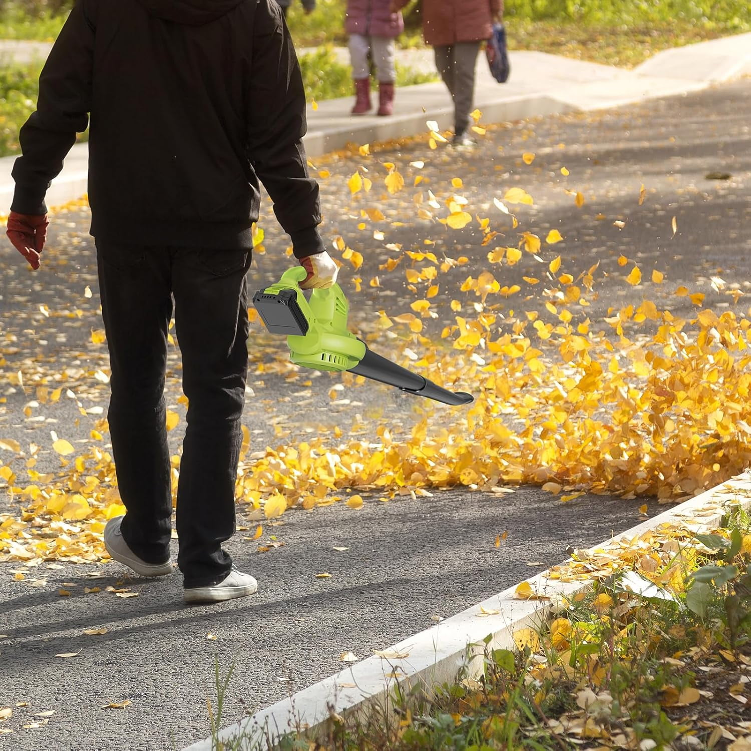 Leaf Blower Cordless with 2 Battery and Charger, 130MPH 180CFM High ...