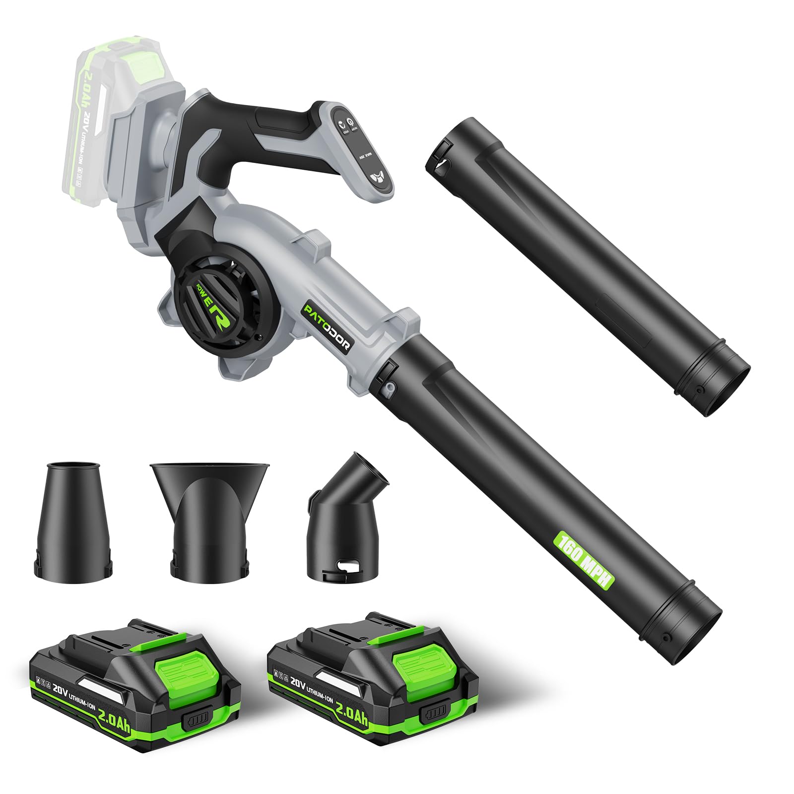 Leaf Blower Cordless-20V Lightweight Mini Leaf Blowers with 2x2.0Ah ...