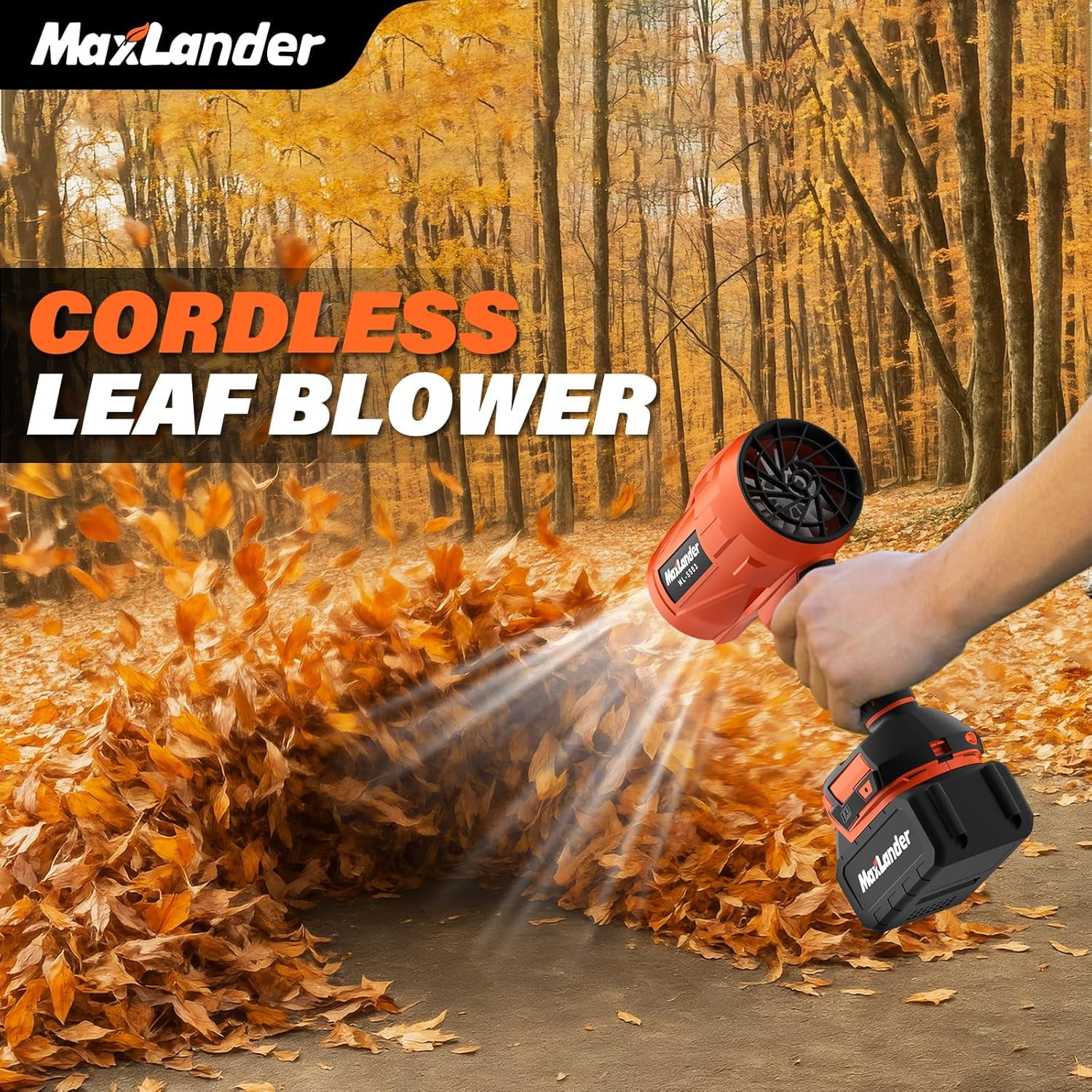 Leaf Blower Cordless, 21V Electric Handheld Leaf Blower with 3.0Ah ...