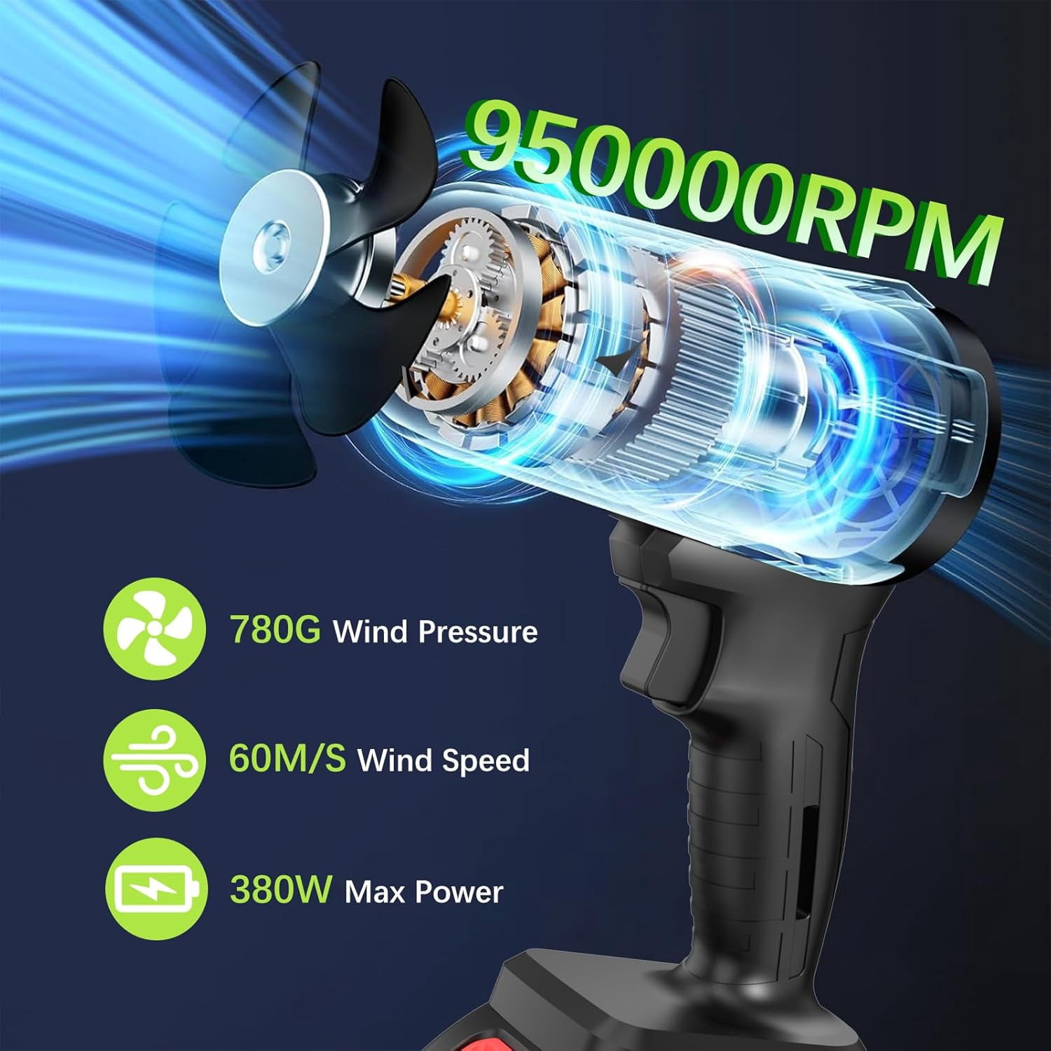 Leaf Blower Cordless with Battery and Charger, 21V Electric Handheld ...