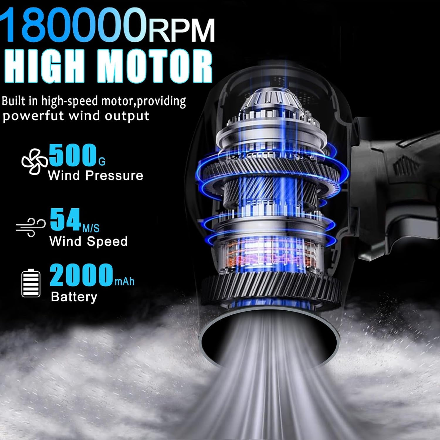 Leaf Blower Cordless with Battery and Charger, 400000RPM Lightweight ...