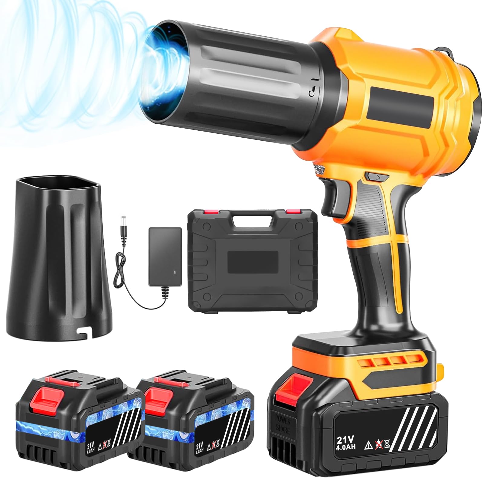 Leaf Blower Cordless with Battery and Charger, 600000RPM Handheld Leaf ...