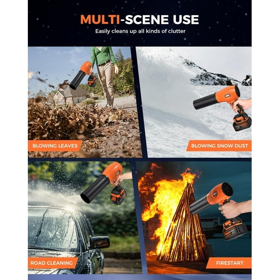 Leaf Blower Cordless with Battery and Charger,980,000 RPM,Extended ...