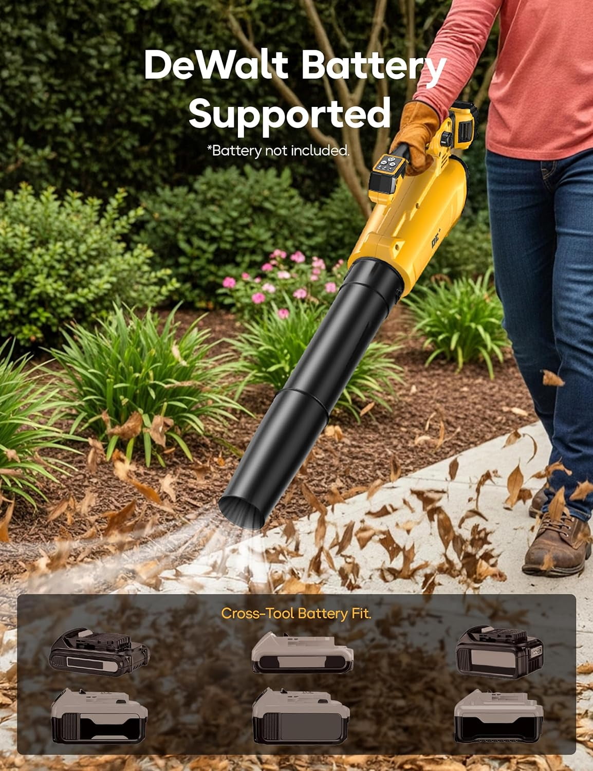 Leaf Blower Cordless, for DeWalt 20V Max Battery, Battery Powered Snow ...