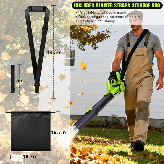 Leaf Blower Cordless,Electric Leaf Blower with 2 4.0Ah Battery Powered ...