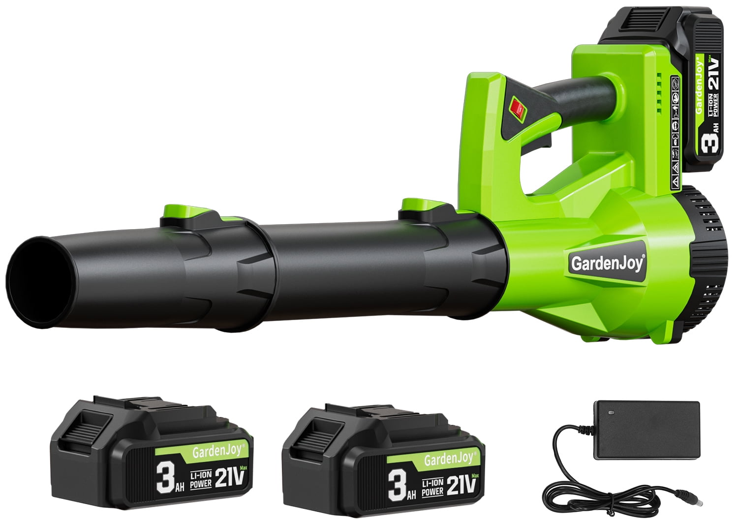 Leaf Blower Cordless: GardenJoy 21v Electric Leaf Blower with 2Pcs 3 ...