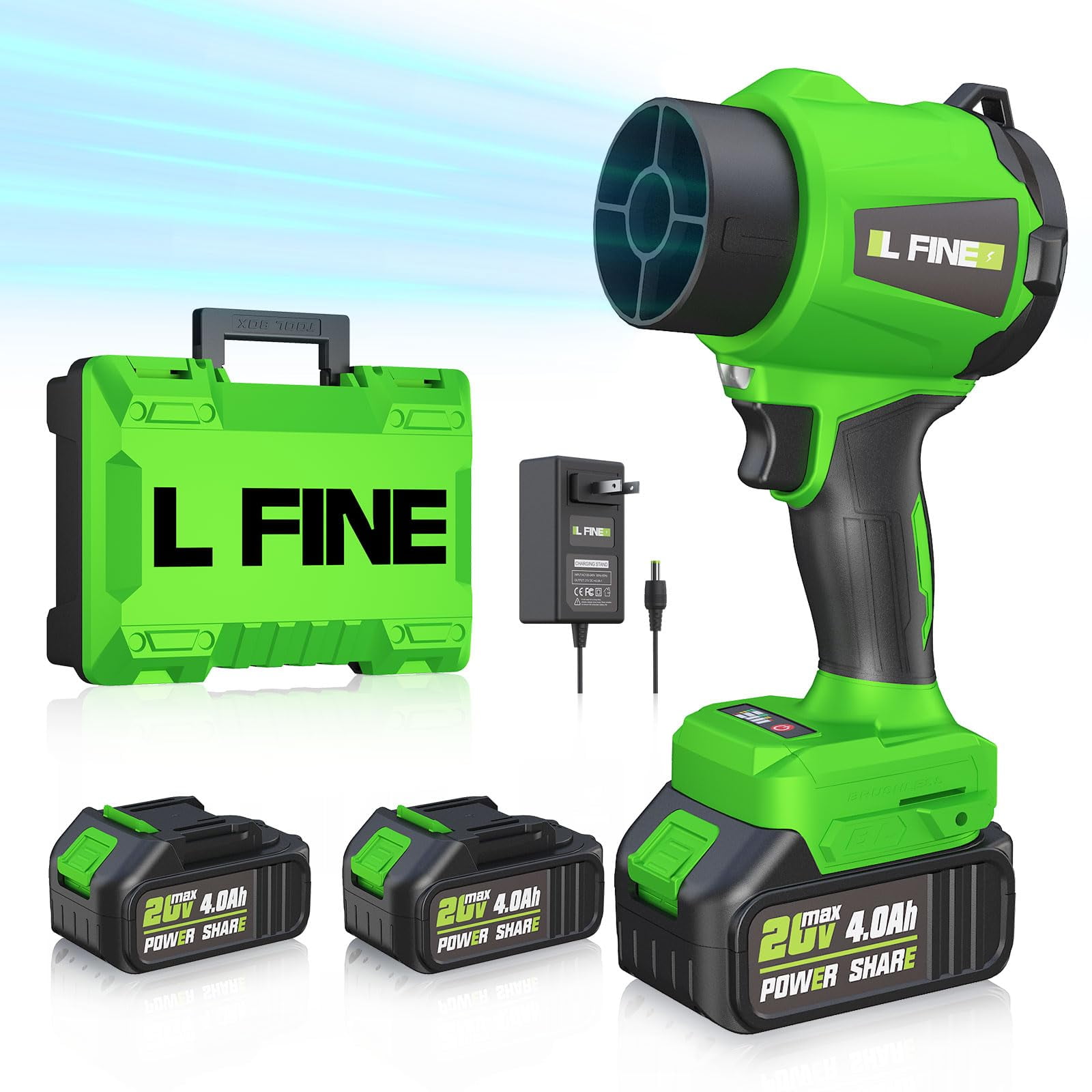 Leaf Blower Cordless - Lightweight Electric Turbo Jet Handheld Blower ...