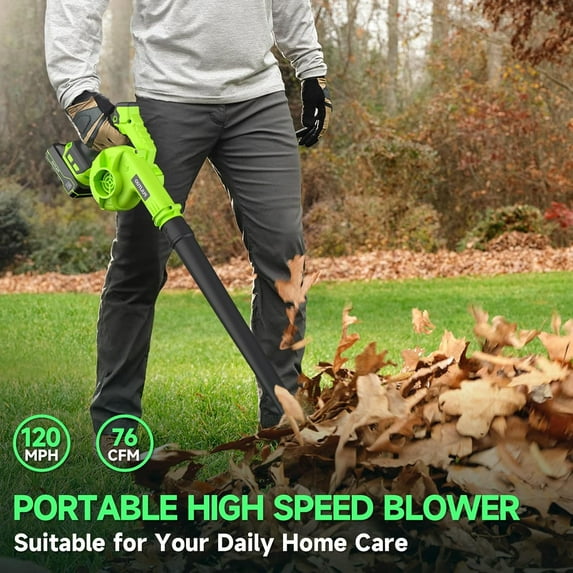 Leaf Blower Cordless with 2 Batteries and Charger, 20V Electric Leaf ...