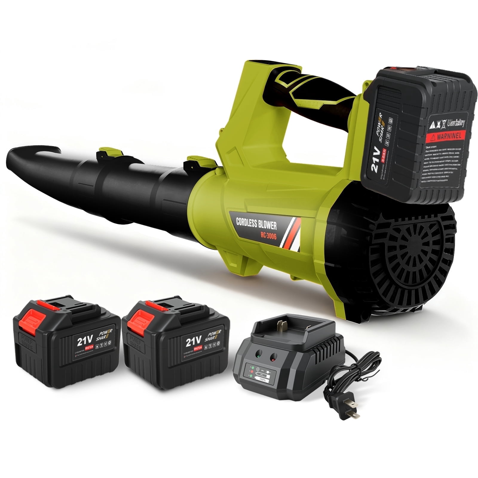 Leaf Blower, 680CFM/280MPH Electric Cordless Leaf Blower with 2*6.0Ah ...