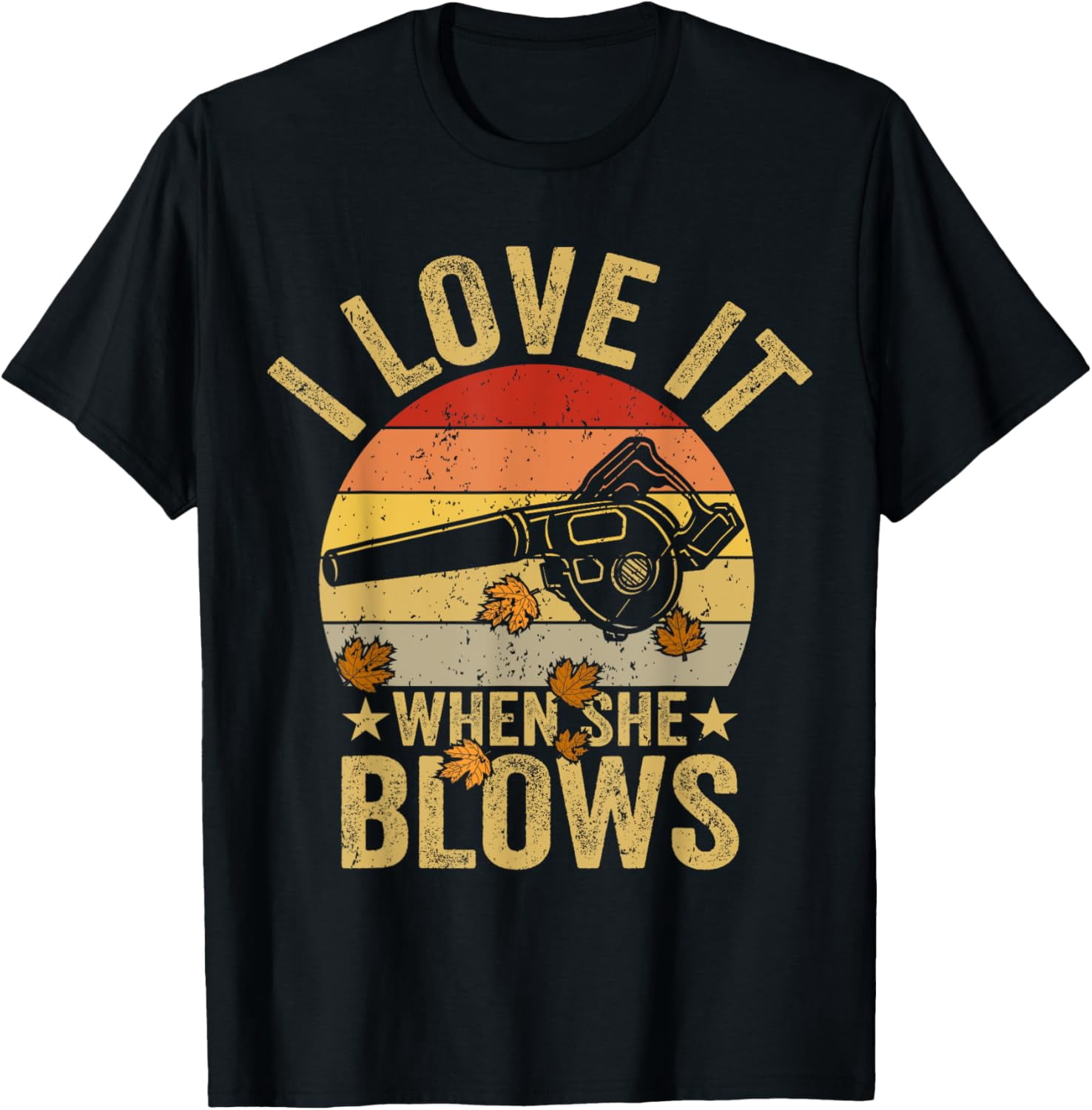 Leaf Blower Leaf Blowing T-Shirt men and women can wear, black, white ...