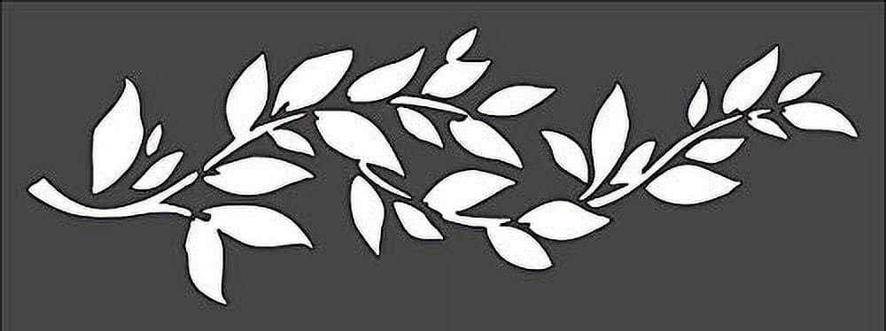 Leaf Border Stencil Reusable Sturdy Flexible Clear Plastic 1-3x8 in Arts and Crafts Material ...