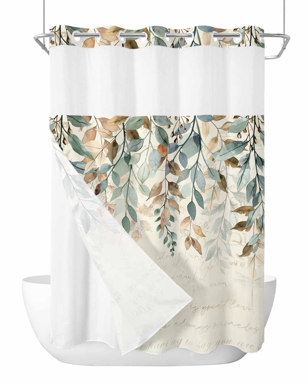 Brown And Green Shower Curtain