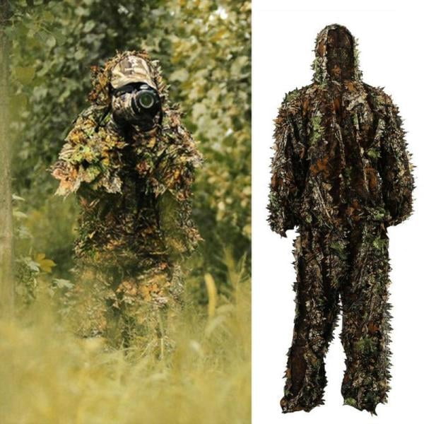 Leaf Camouflage Ghillie Suit M/L Set – 3D Leafy Camouflage for Hunting and Outdoor Activities ...