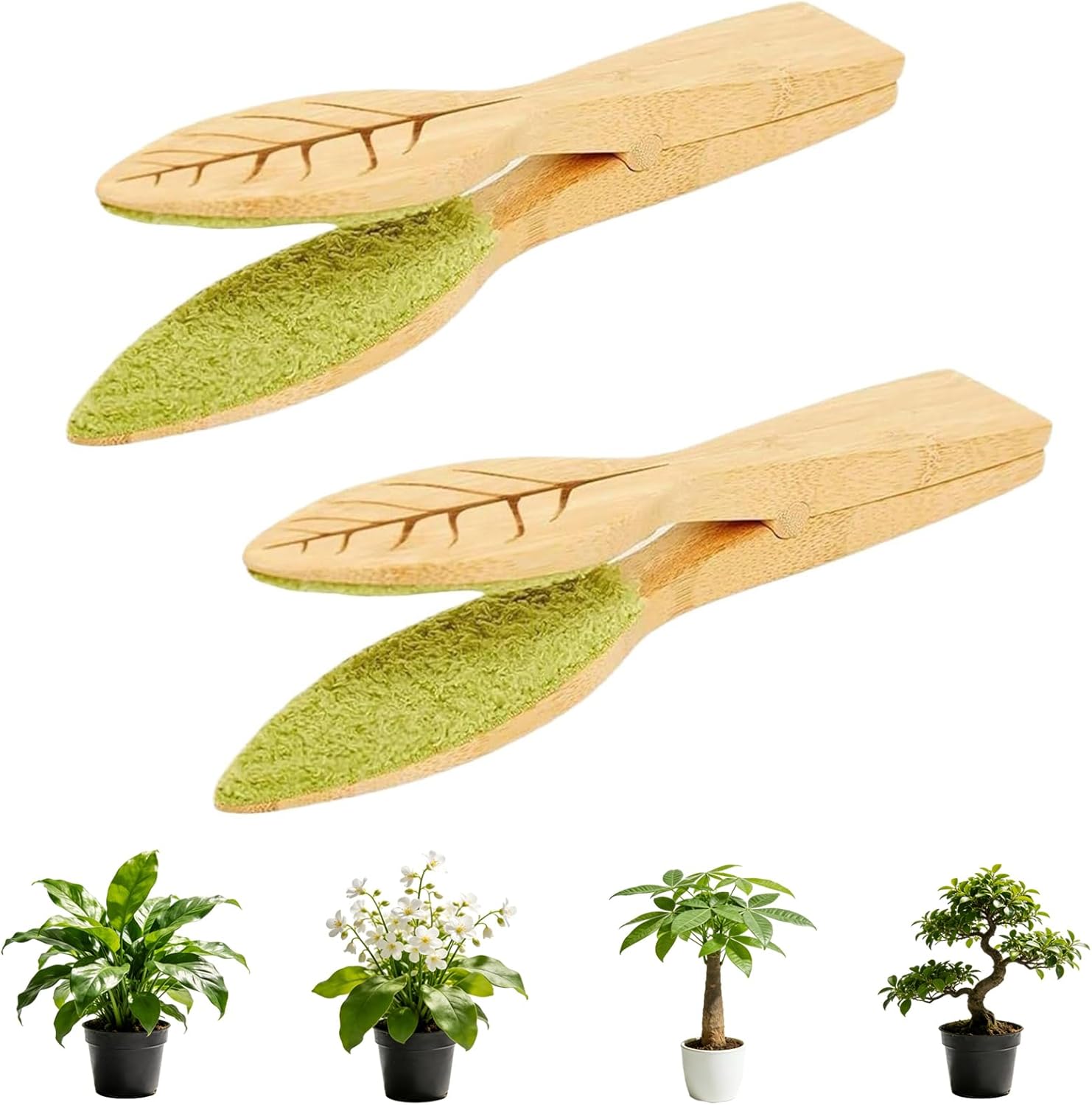 Leaf Care Cleaning Tongs, Plant Leaf Duster, Portable Leaf Cleaning ...