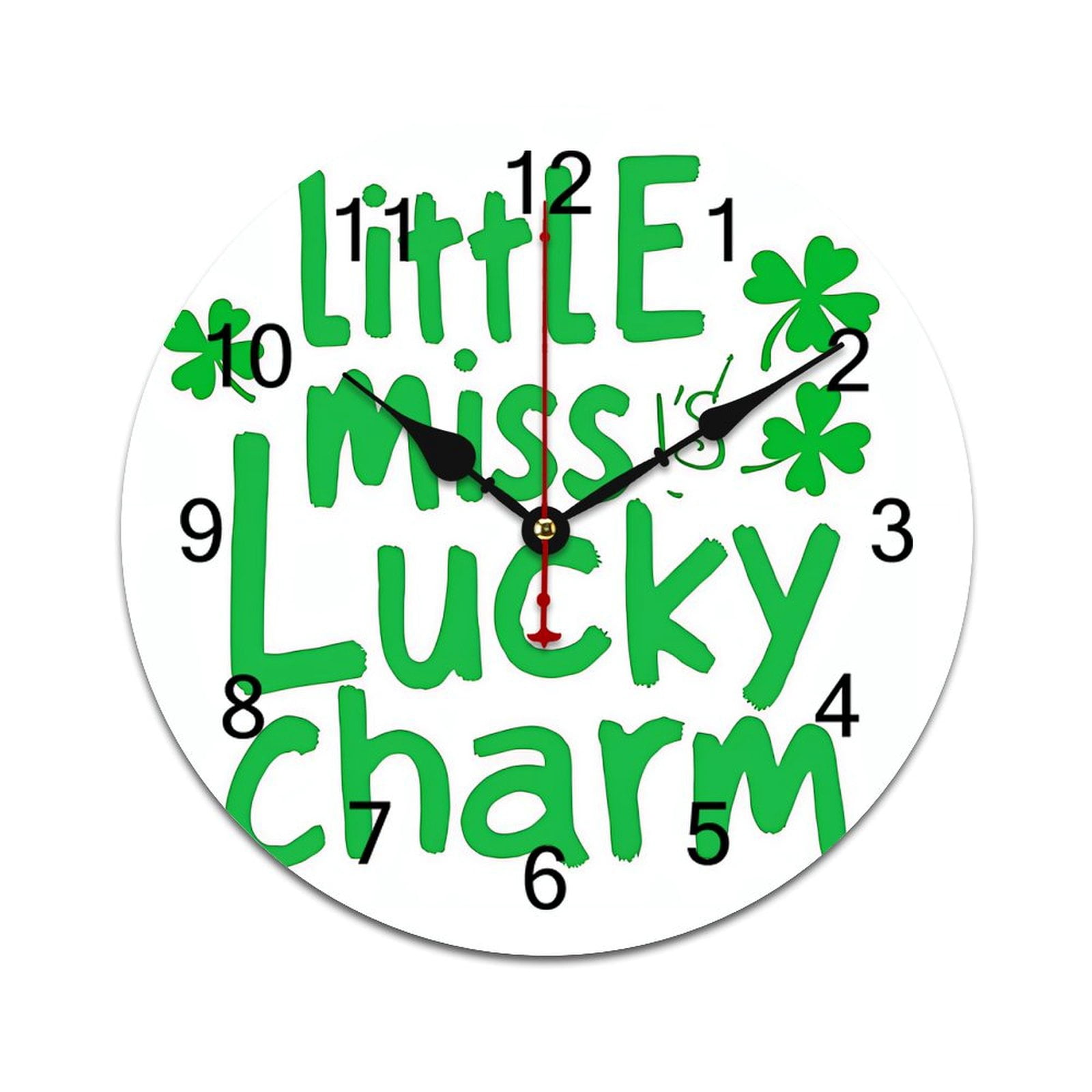 Leaf Clover Green Bedroom Wall Clock Large Modern Kitchen Dinning Round ...