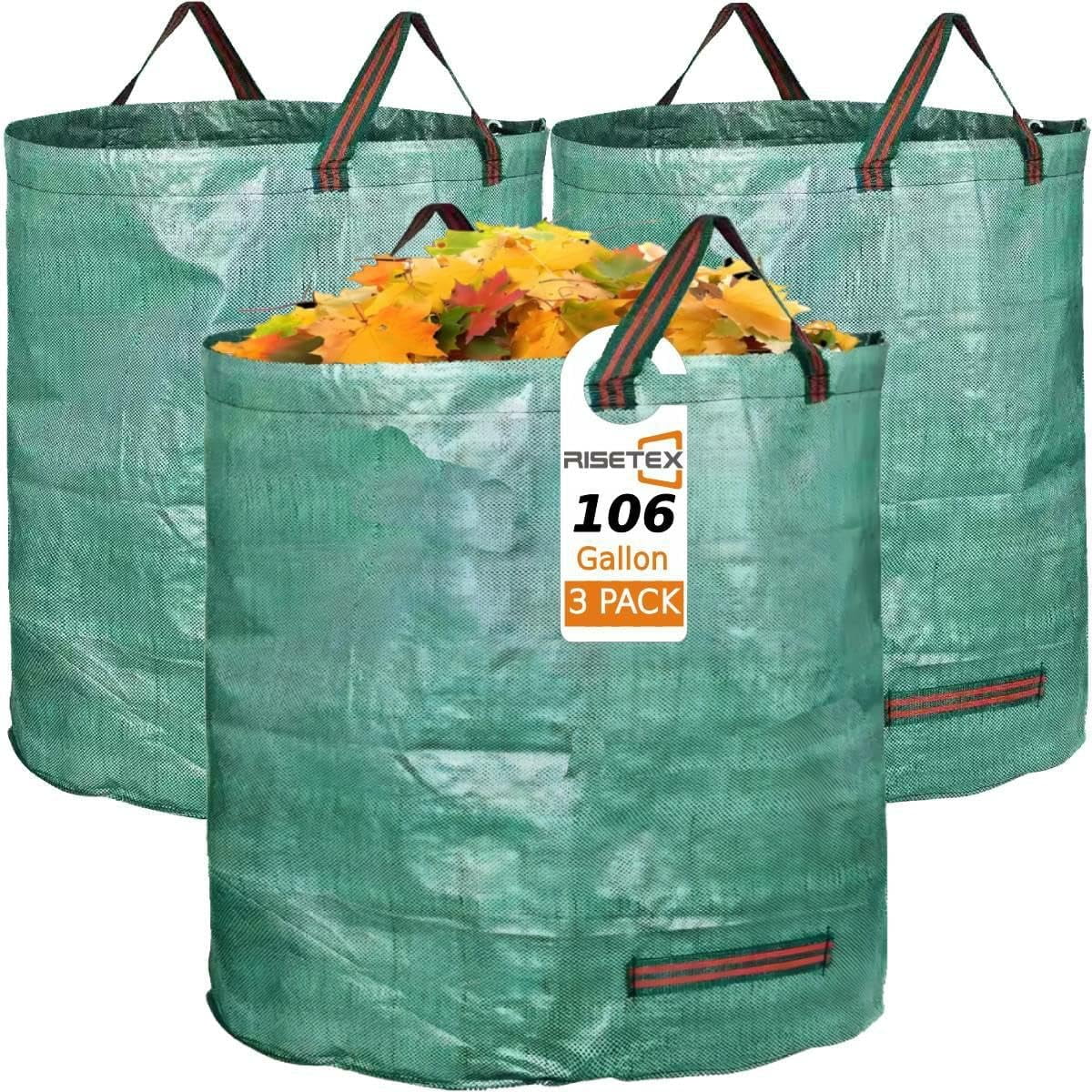Leaf Collector 3-Pack | 106Gal Eco-Friendly Reusable Leaf Bags | Heavy ...