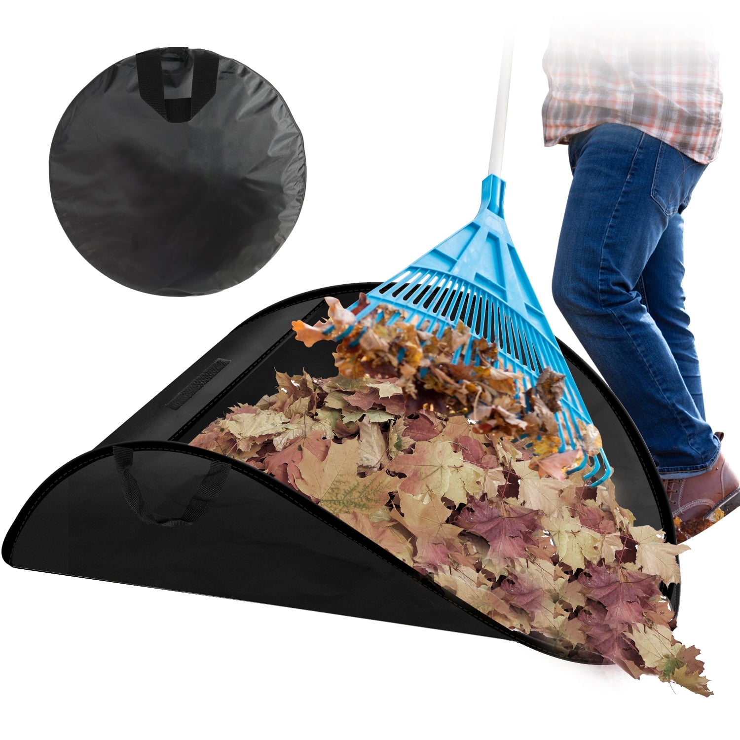 Leaf Collector, Foldable Leaf Bags, Pop Up lawn and leaves collector ...