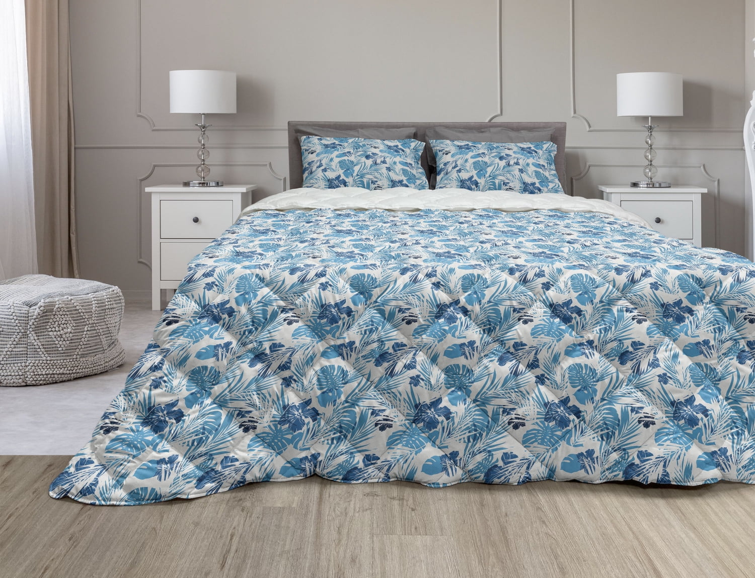 Leaf Comforter & Sham Bedding Set, Island Ocean Beach Sea Inspired ...