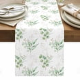 Leaf Cotton Linen Table Runner Spring Green Eucalyptus Leaves Plant ...