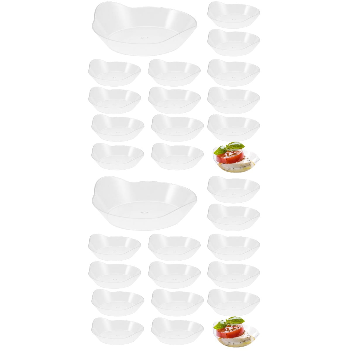 Leaf Crystal Dish Disposable Party Dishes 100 Pcs Hard Plastic Food ...